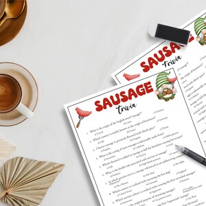 Sausage Trivia Game, Oktoberfest Party Game for Kids & Adults, German ...