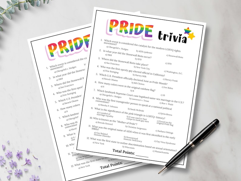 Pride Month Trivia Game, Pride Games for Work, Pride Party Ideas, Gay ...