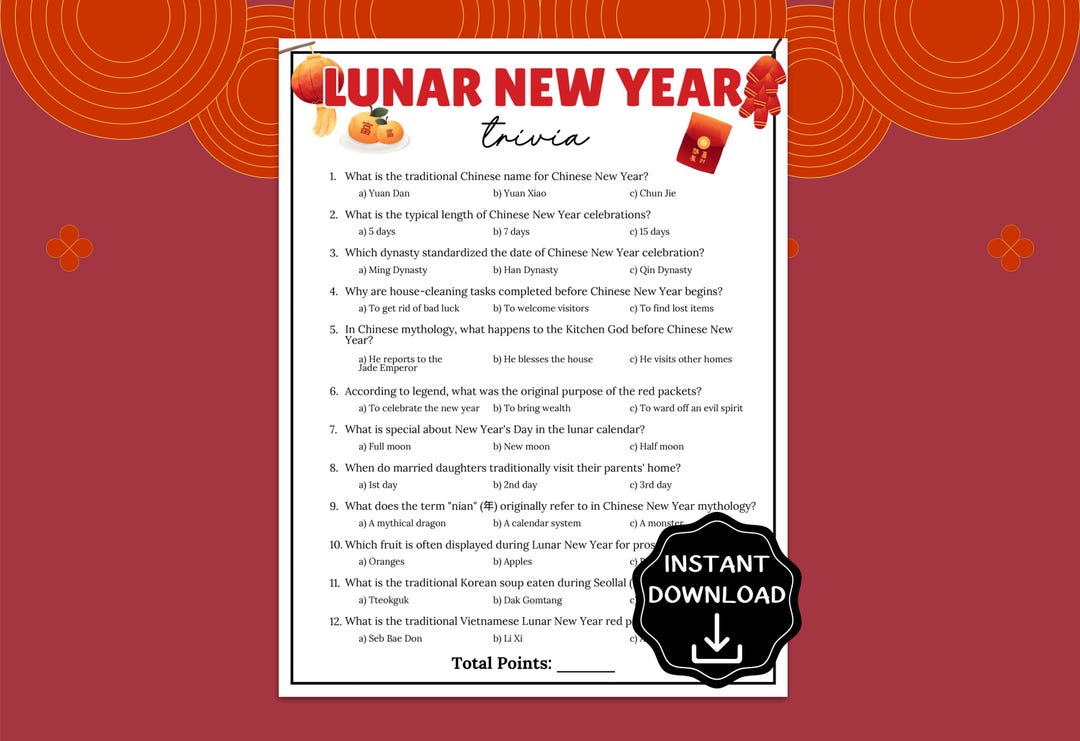 Lunar New Year Trivia, 2026 Chinese New Year Games, Chinese Party Games ...