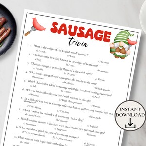 Sausage Trivia Game, Oktoberfest Party Game for Kids & Adults, German ...