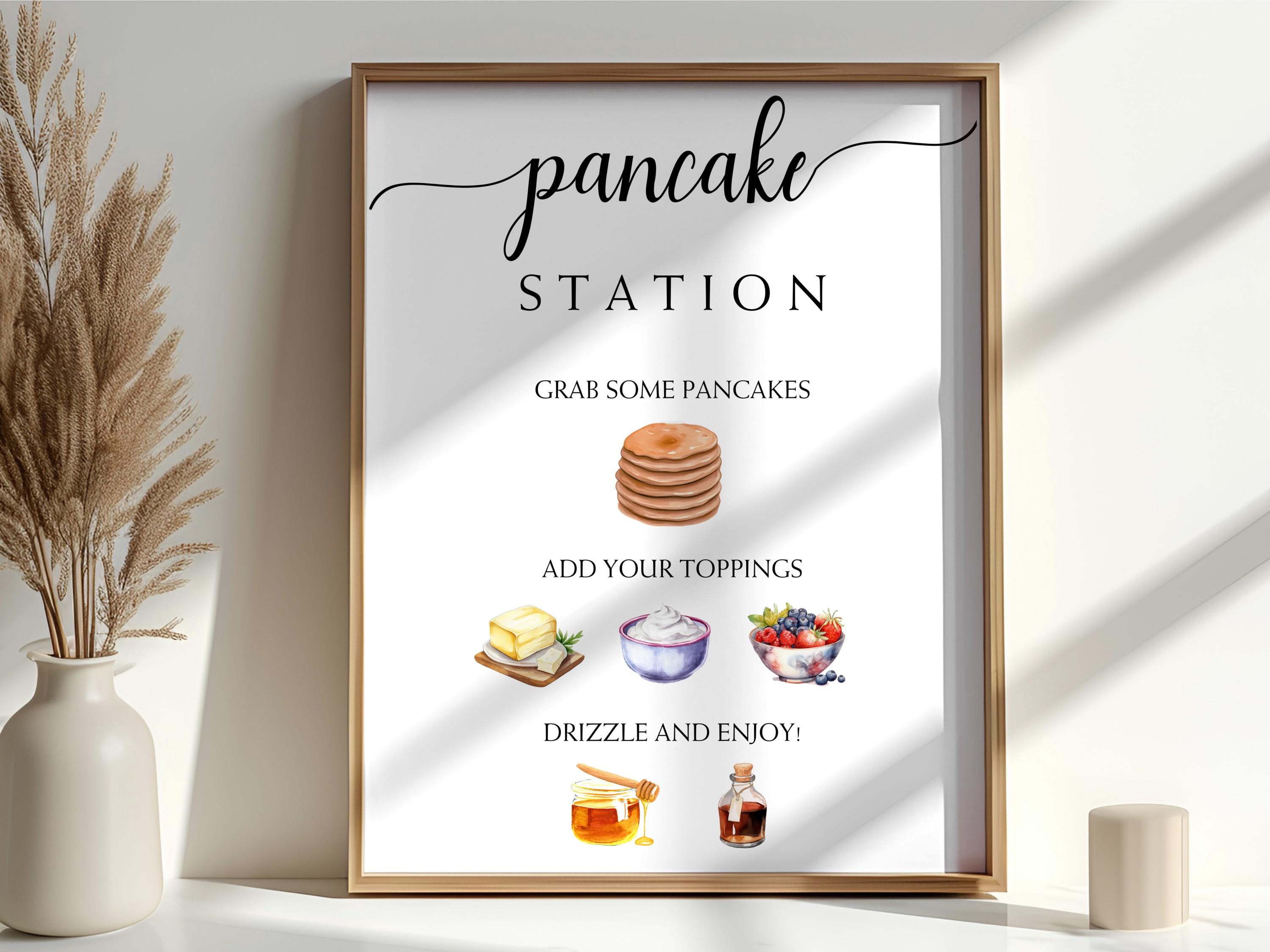 Pancake Bar Sign With Table Cards, Pancake Birthday Party, Pancakes and ...