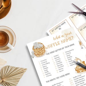 What's Your Waffle Name With Name Tags, Waffle Printable Game, Brunch ...