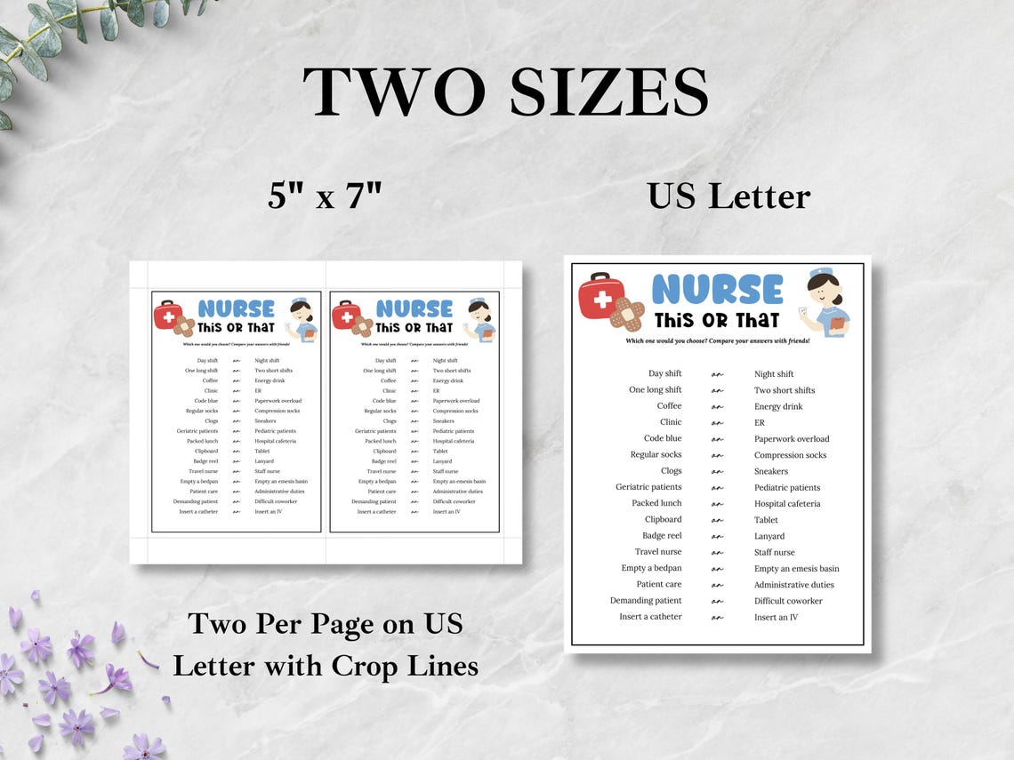 Nurse This or That Game, Printable Nurse Games, Nurse Appreciation Week ...