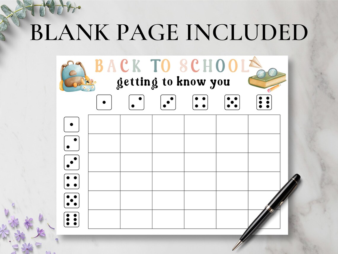 Back to School Dice Breaker, Back to School Game, Get to Know You Dice ...
