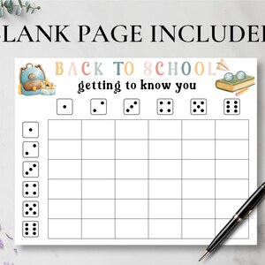 Back to School Dice Breaker, Back to School Game, Get to Know You Dice ...