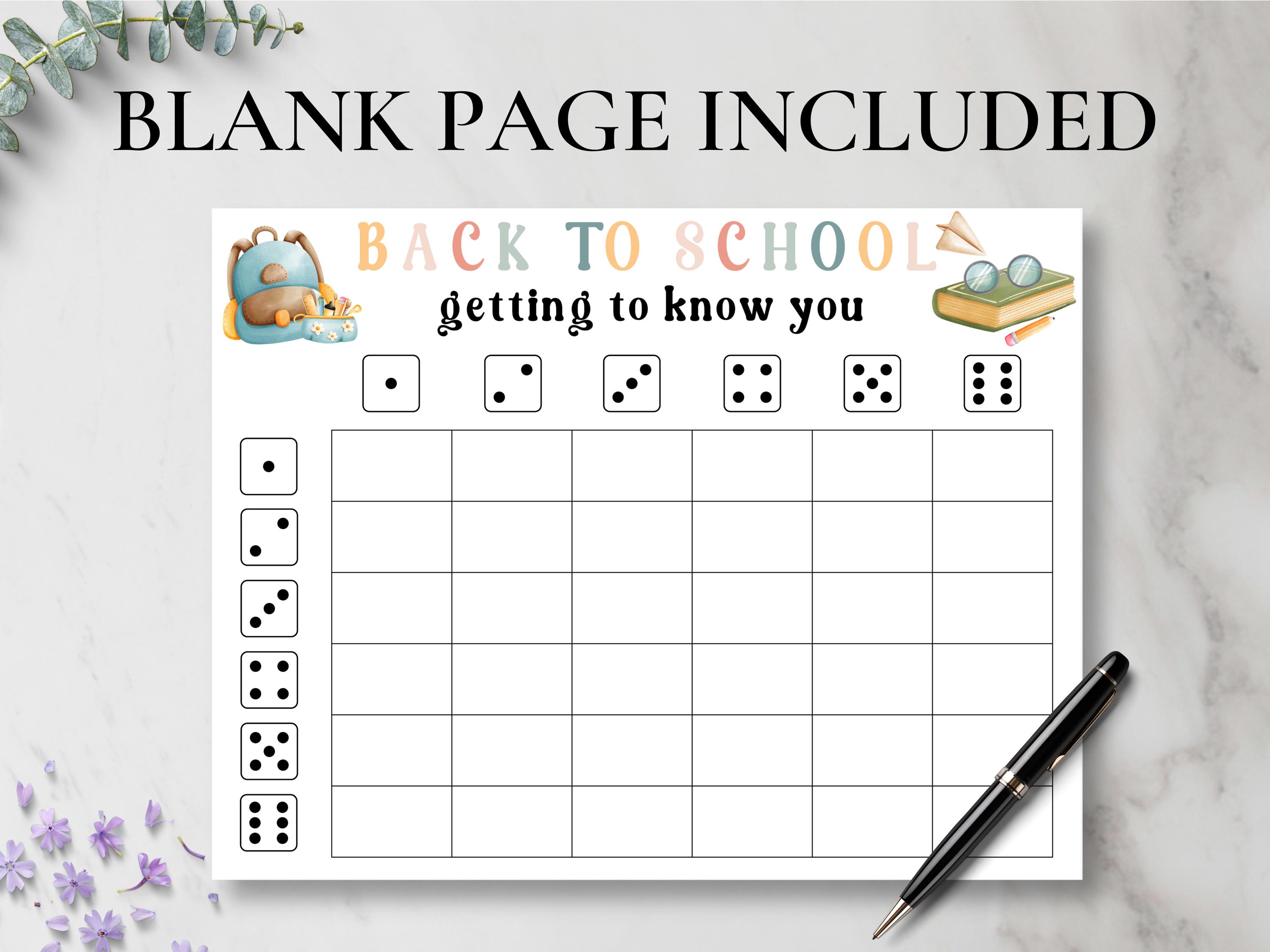Back to School Dice Breaker, Back to School Game, Get to Know You Dice ...