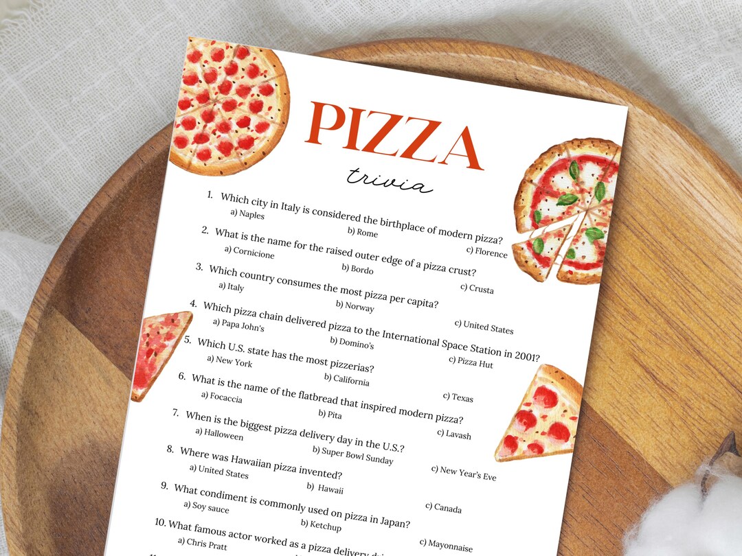 Pizza Trivia, Italian Food Trivia, Pizza Party Game for Kids & Adults ...