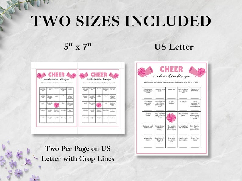 Cheer Bingo Game, Cheer Team Bonding Game, Cheerleader Find Someone Who ...
