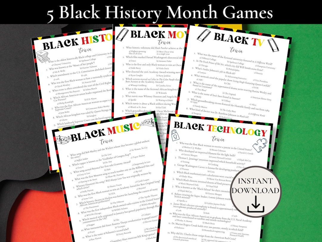Black History Month Game Bundle, Black History Month Activities for ...