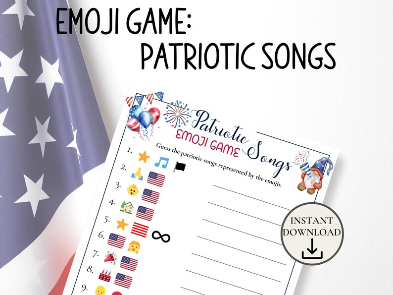4th of July Emoji Game, Patriotic Songs Trivia Questions, Emoji Quiz ...