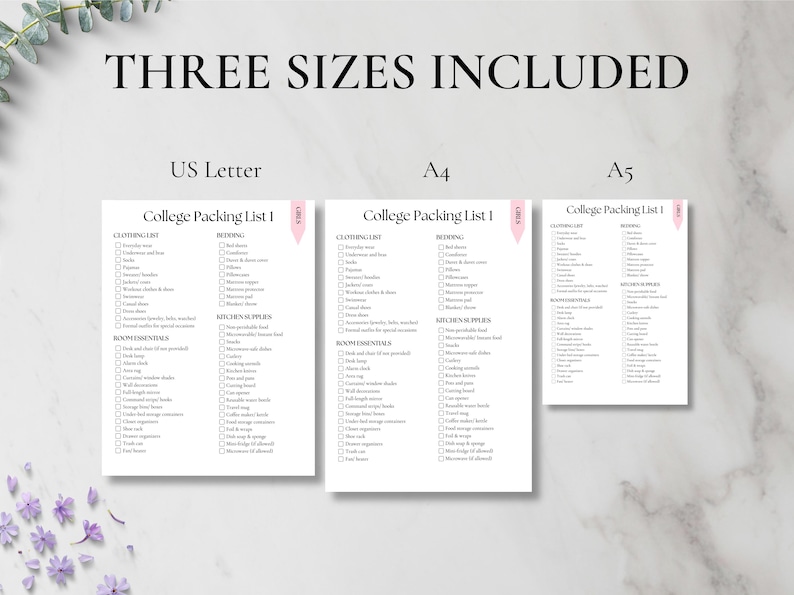 College Packing List for Girls, Dorm Room Checklist for College ...