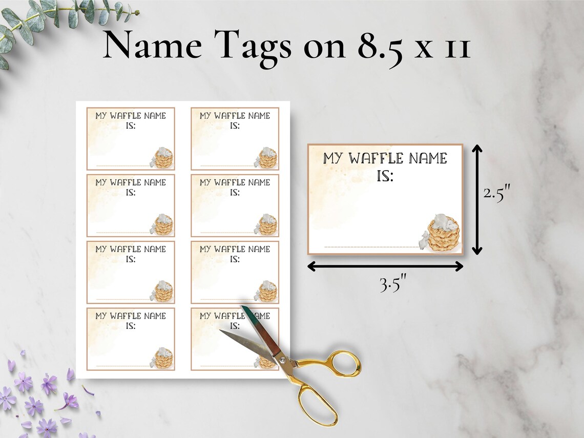 What's Your Waffle Name With Name Tags, Waffle Printable Game, Brunch ...