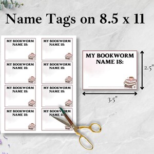 What's Your Bookworm Name With Name Tags, Book Club Games Printable ...