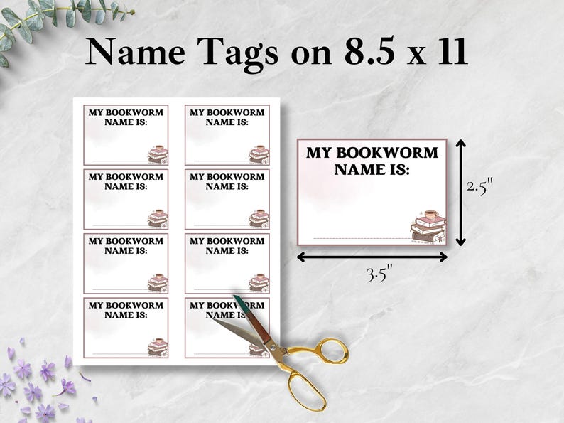 What's Your Bookworm Name With Name Tags, Book Club Games Printable ...