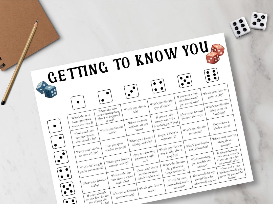 Getting to Know You Printable Game, Dicebreaker Game, Team Building ...