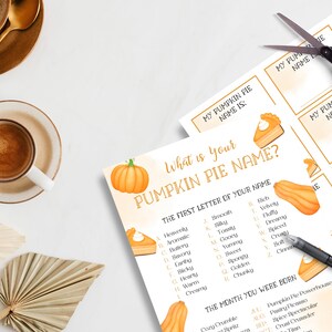 What's Your Pumpkin Pie Name Game With Name Tags, Friendsgiving Party ...