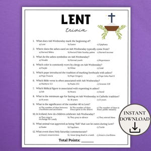 Lent Trivia Game, Easter Party Games, Sunday School Activities, Lenten ...