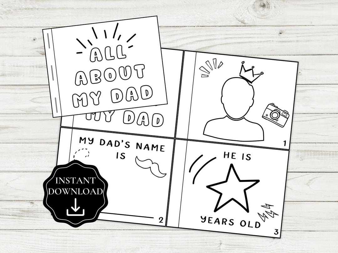 All About My Dad Flip Book, Dad Questionnaire, Father's Day Keepsake ...