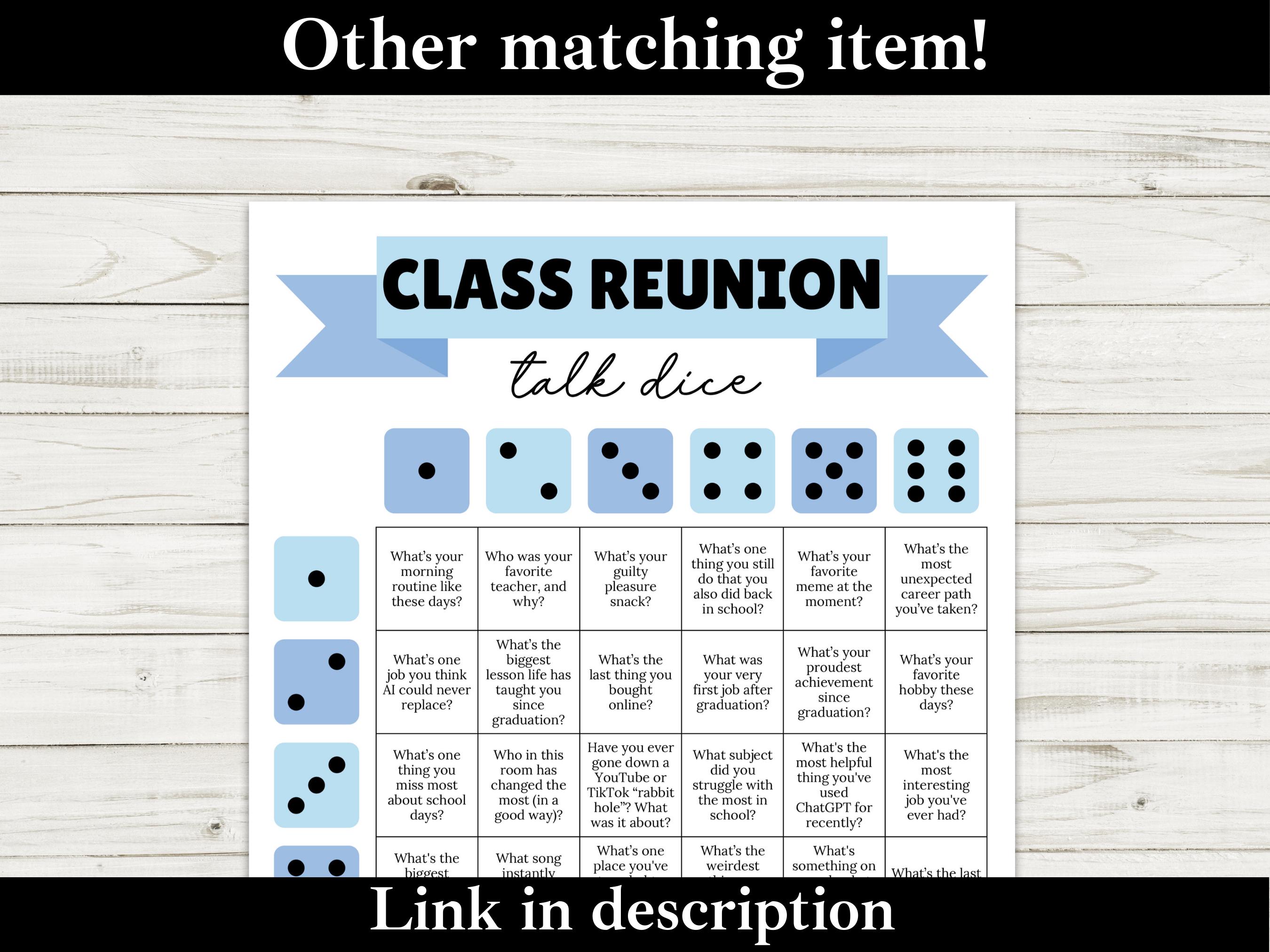 Class Reunion Trivia Game, Class Reunion Games, High School Reunion ...