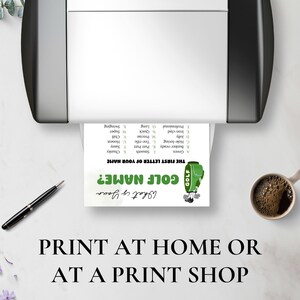 What's Your Golf Name Game With Name Tags, Printable Golf Game for Kids ...