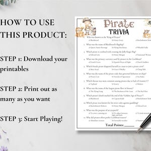 Pirate Trivia Game, Pirate Theme Party Game for Kids & Adults, Pirate ...