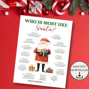 Who is Most Like Santa Game, White Elephant Game, Family Games for ...