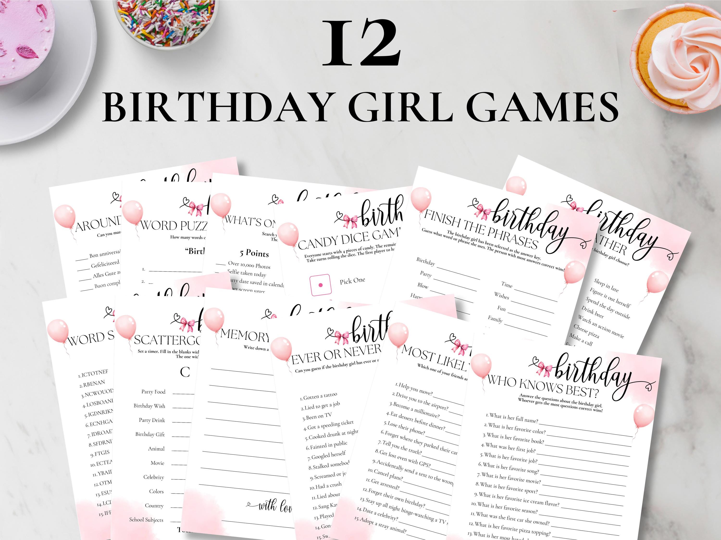 Birthday Games for Her, Who Knows the Birthday Girl Best Printable ...
