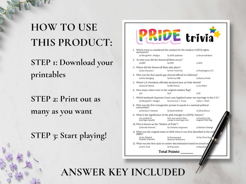 Pride Month Trivia Game, Pride Games for Work, Pride Party Ideas, Gay ...