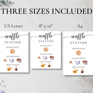 Waffle Bar Sign With Table Cards, Waffle Party, Waffle Station for ...