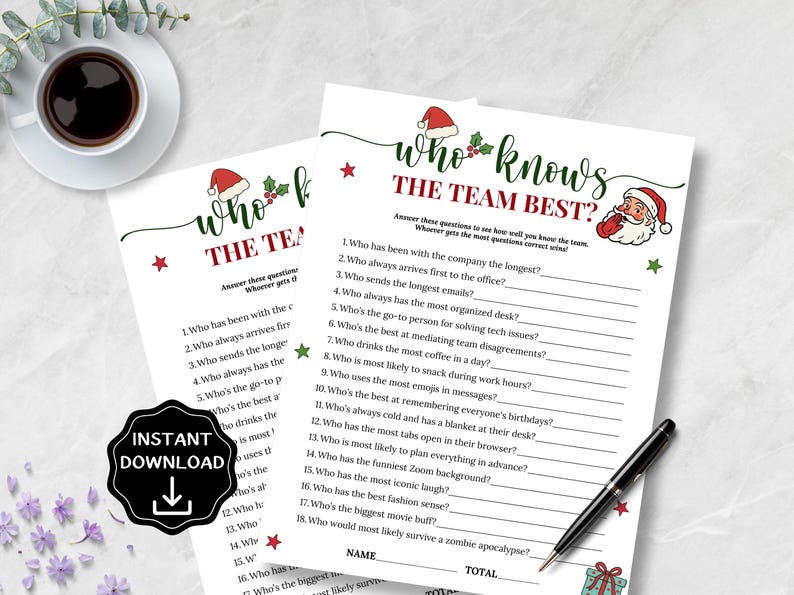 Who Knows the Team Best Game, Office Holiday Team Building Game, How ...