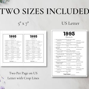 1995 Trivia Game, 30th Birthday Games, Born in 1995 Games, 1995 Class ...