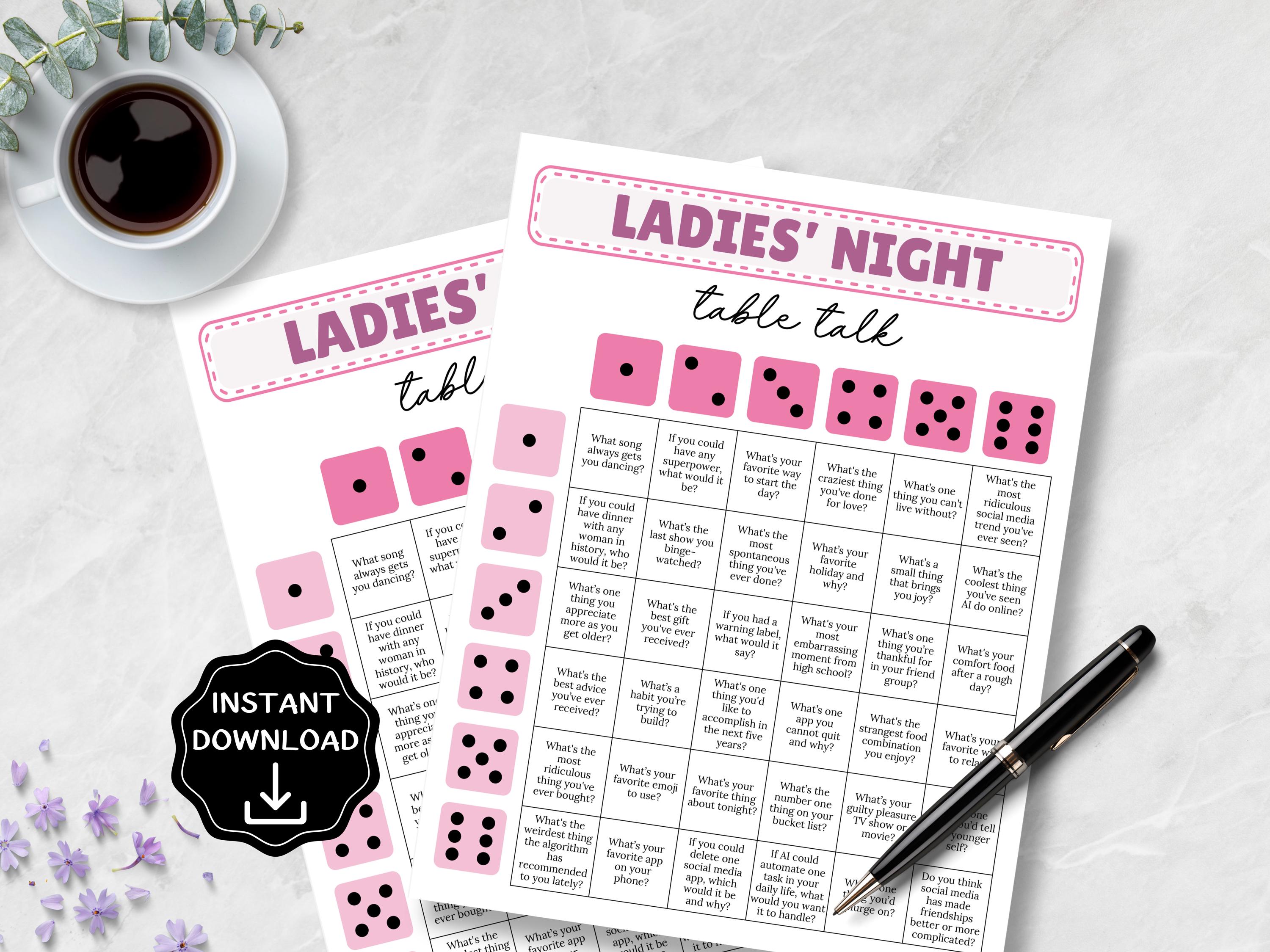 Ladies Night Dice Game, Ladies Night Games Fun, Girls Conversation ...