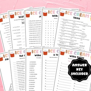 Ice Cream Games Bundle, Ice Cream Party Games, Ice Cream Day Activity ...