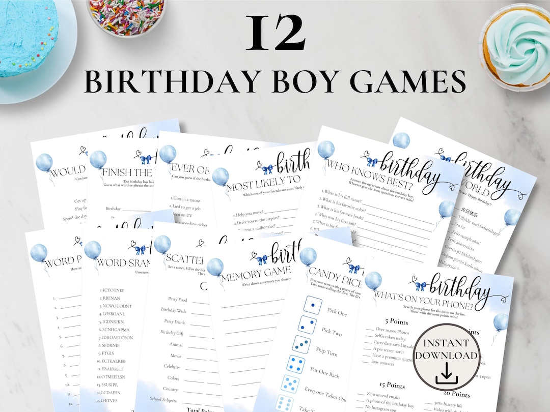 Birthday Games for Him, Who Knows the Birthday Boy Best Game, Teen ...