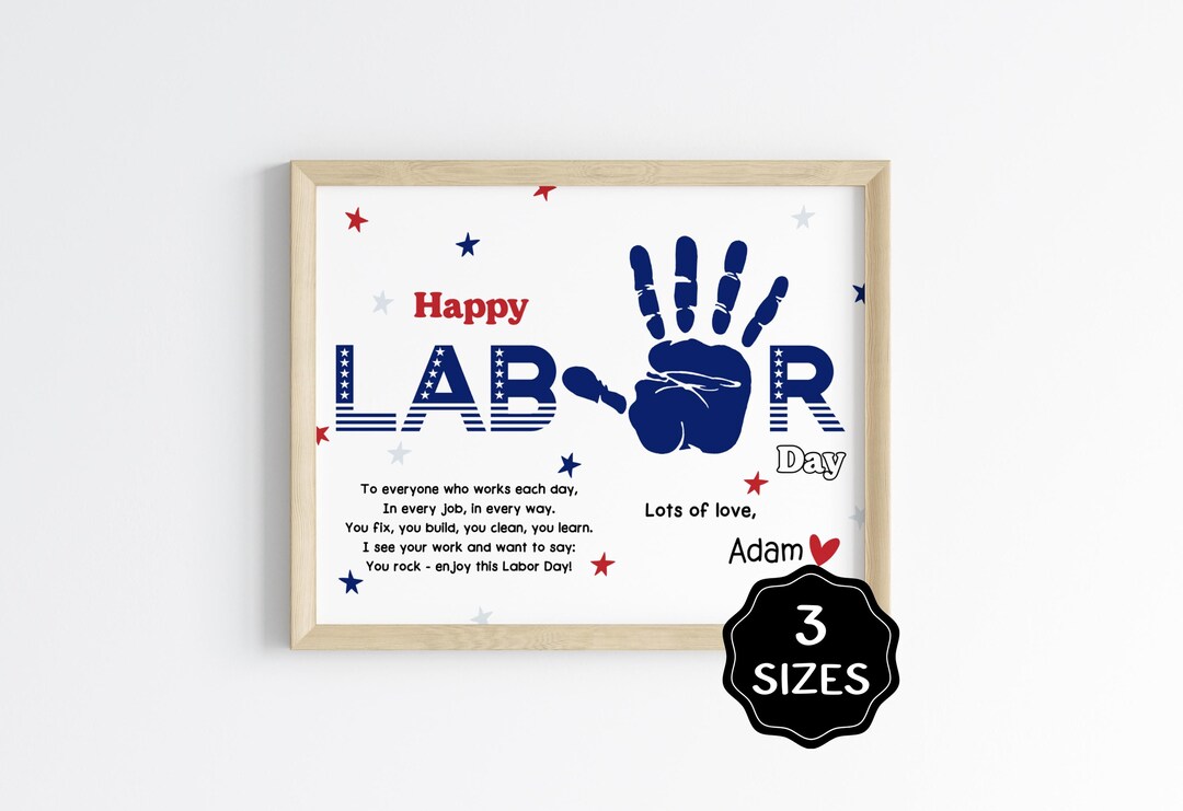 Labor Day Handprint Art, Happy Labor Day Craft, Daycare or Preschool ...