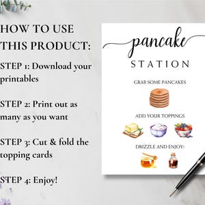 Pancake Bar Sign With Table Cards, Pancake Birthday Party, Pancakes and ...