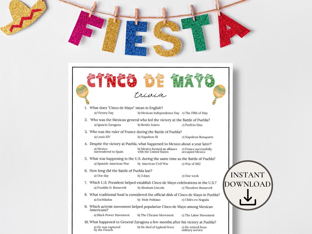 Cinco De Mayo Trivia, Cinco De Mayo Games, Fiesta Games for Kids ...