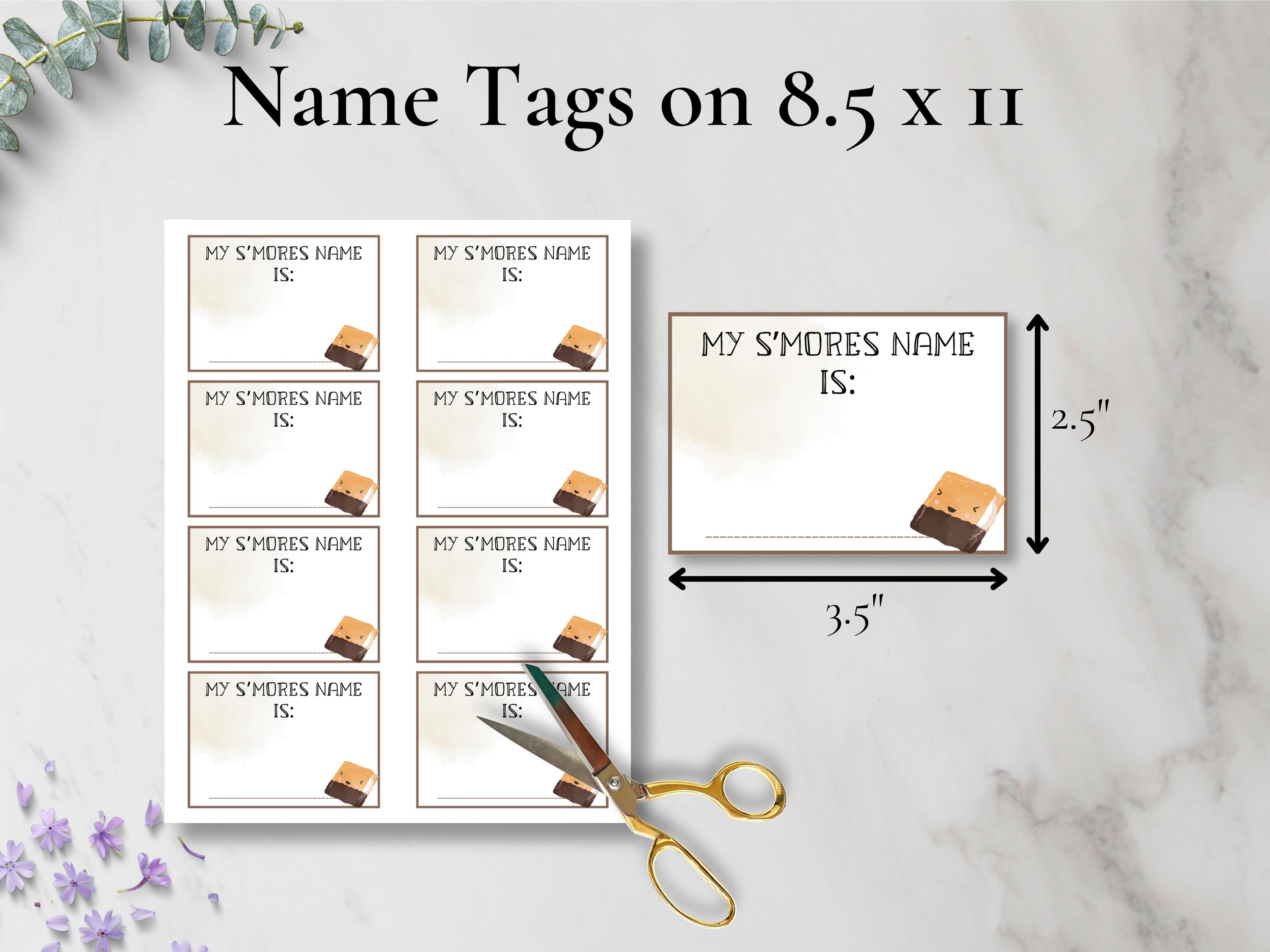 What's Your S'mores Name With Name Tags, Printable S'mores Party Game ...