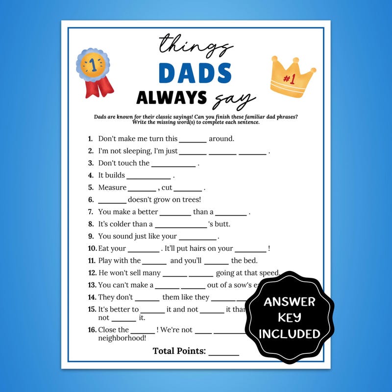 Fathers Day Game Ideas - Etsy