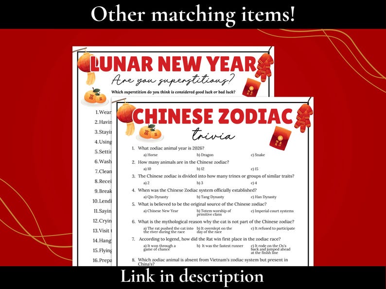 Lunar New Year Trivia, 2026 Chinese New Year Games, Chinese Party Games ...