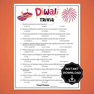 Diwali Trivia Game, Diwali Games, Diwali Party Game, Indian Party Game ...