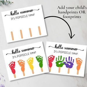 Popsicle Footprint Art, Summer Handprint Crafts for Kids, Handprint ...