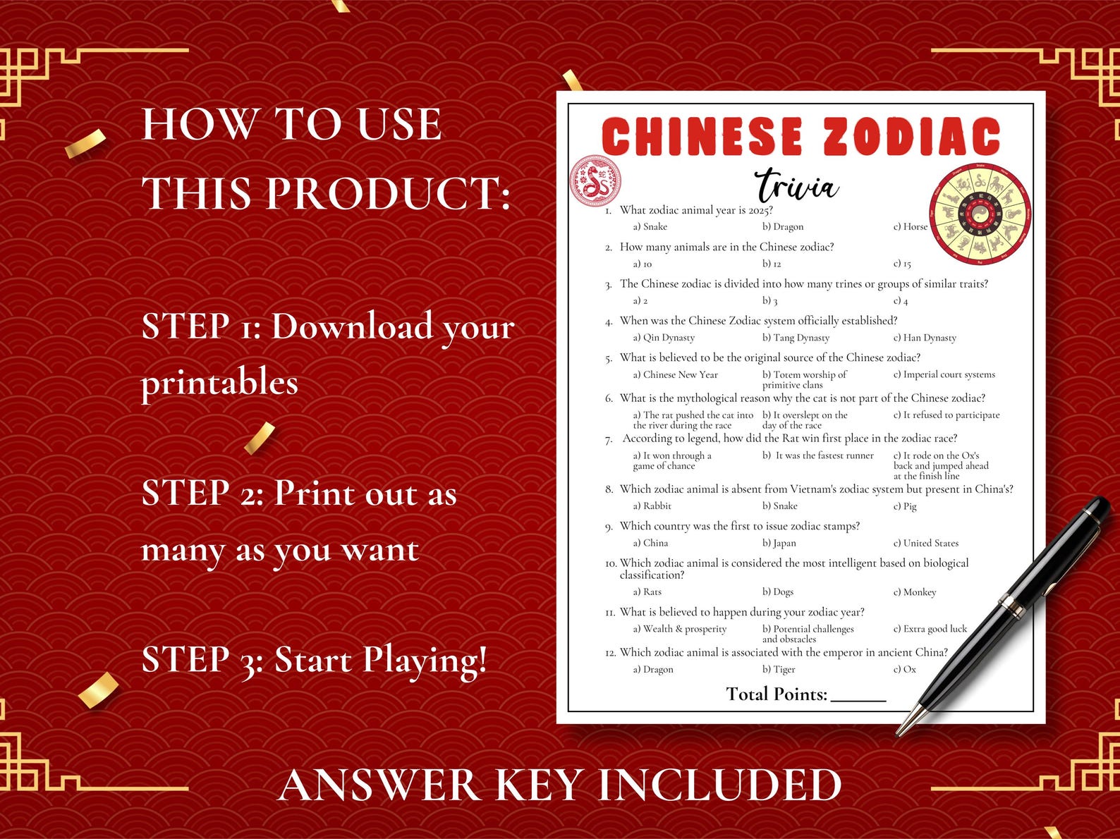 Chinese Zodiac Trivia, Lunar New Year Trivia, 2025 Chinese New Year ...