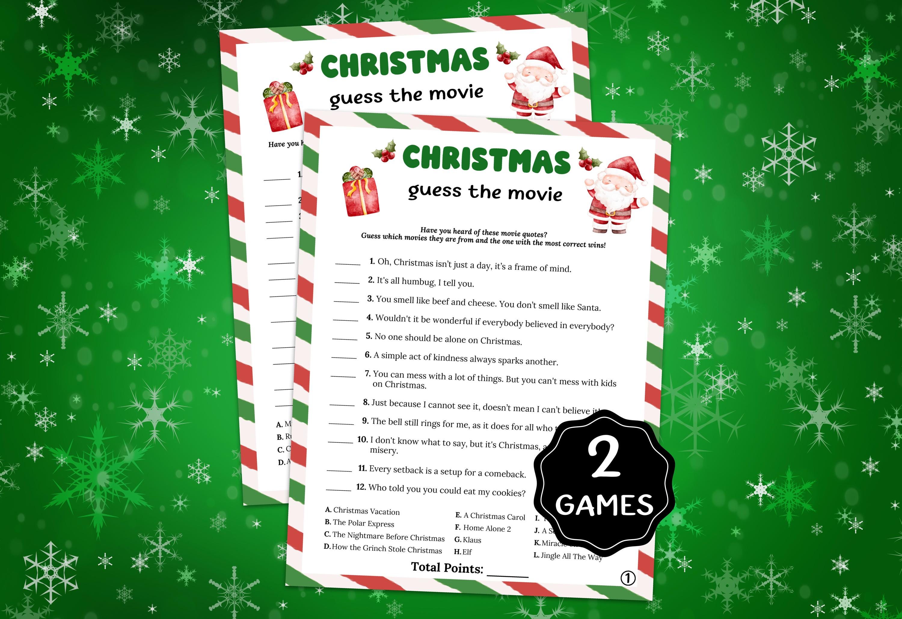 Christmas Movie Quotes Trivia Game, Xmas Movie Quotes Quiz, Christmas ...