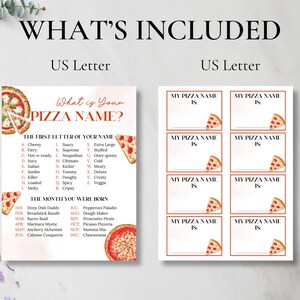 What's Your Pizza Name With Name Tags, Pizza Baby Shower Games, Pizza ...