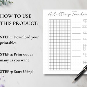 Adulting Tracker, Adultris Tracker, Monthly Tetris Habit Tracker, Adult ...