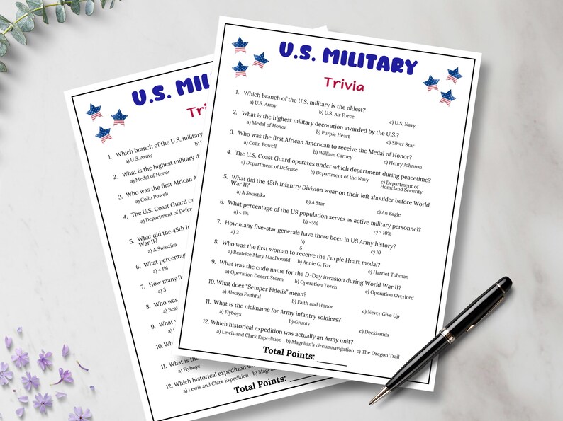 U.S. Military Trivia Quiz, Memorial Day Games for the Office, Memorial ...