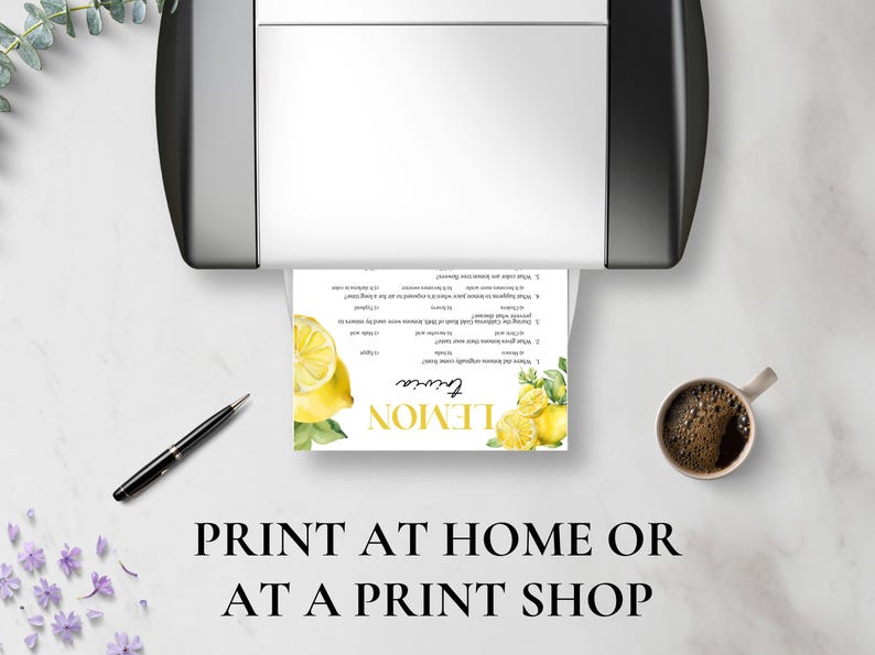 Lemon Trivia Game, Lemon Themed Baby Shower, Summer Lemonade Party ...