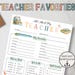 All About My Teacher Questionnaire, Get to Know My Teacher, Teacher ...