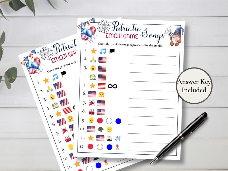 4th of July Emoji Game, Patriotic Songs Trivia Questions, Emoji Quiz ...